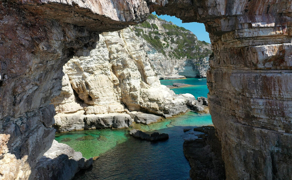 Tripitos Arch attraction in Paxos, Greece